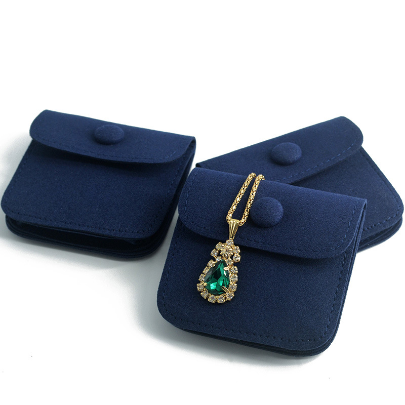 Wholesale Green Velvet Jewelry Pouch - Snap Button Gift Bags for ...