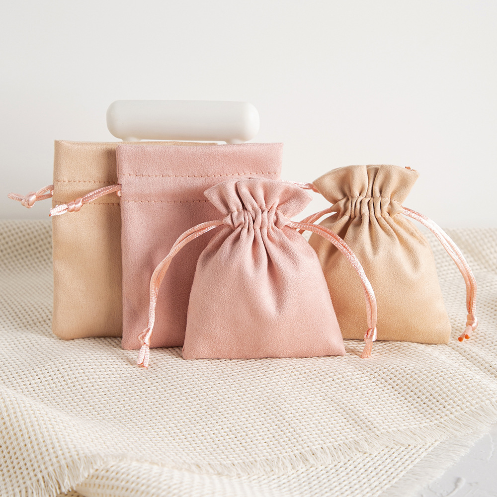 Custom Printing Red Velvet Pouch Soft Suede Drawstring Packing Pouch ...