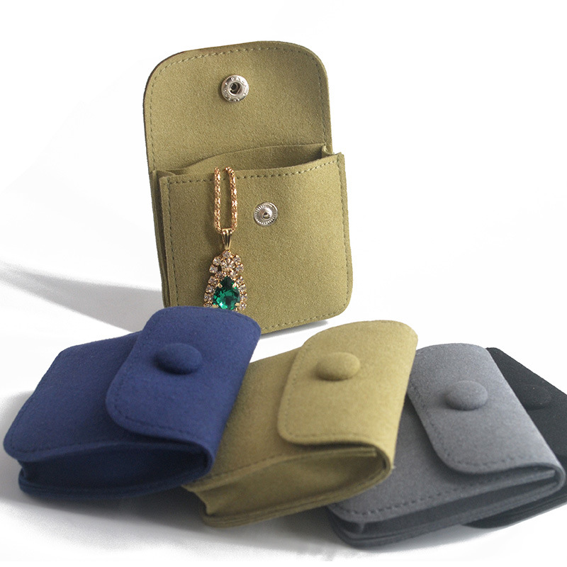 Wholesale Green Velvet Jewelry Pouch - Snap Button Gift Bags for ...