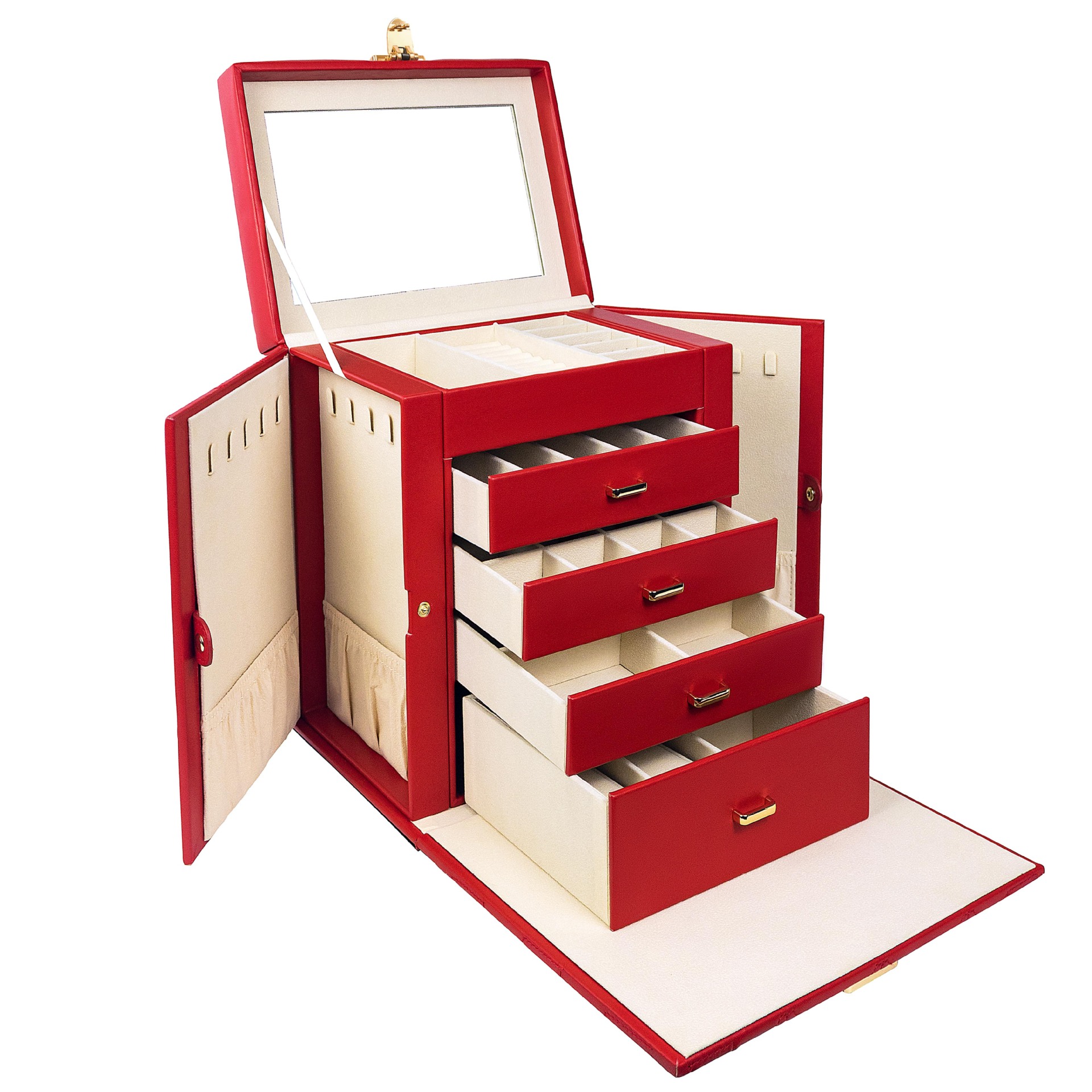 5-Layer Waterproof Makeup & Jewelry Box – PU Leather Organizer - Packgenio
