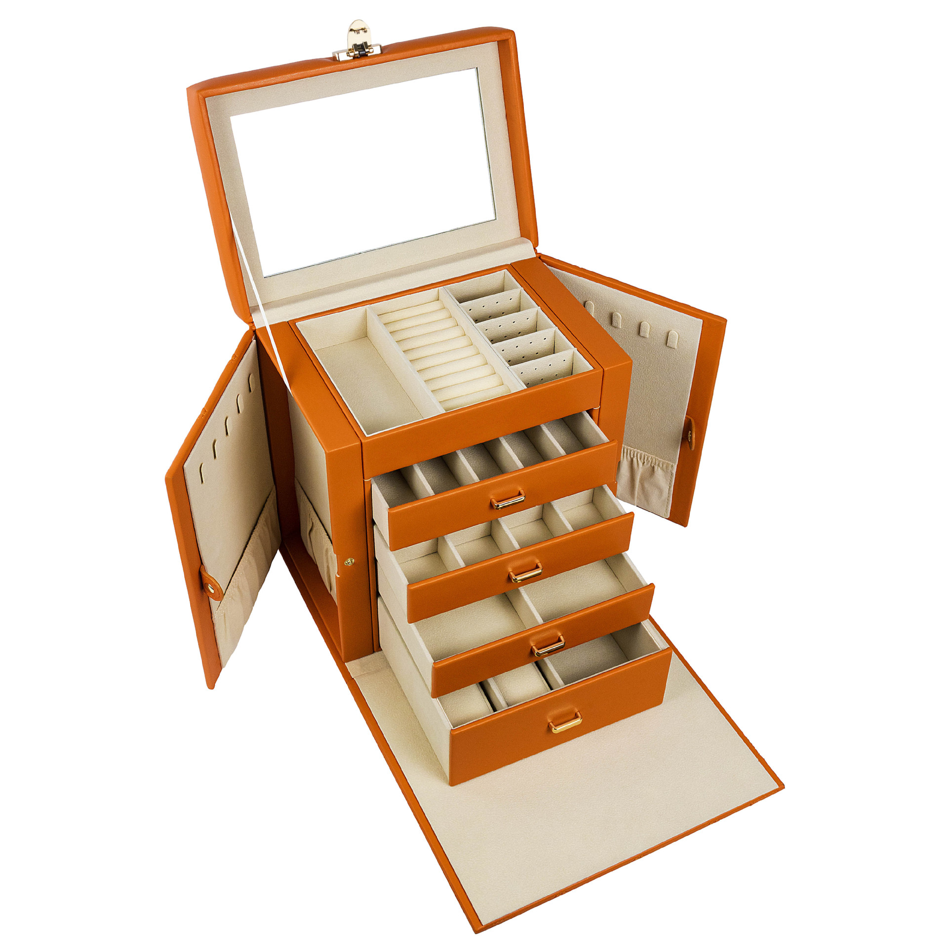 5-Layer Waterproof Makeup & Jewelry Box – PU Leather Organizer - Packgenio