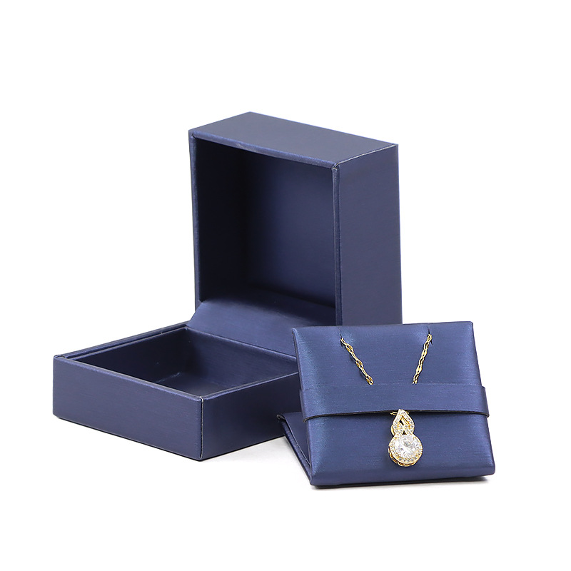 Luxury Leather Single Slot Blue Ring Box - Wedding Proposal Engagement ...